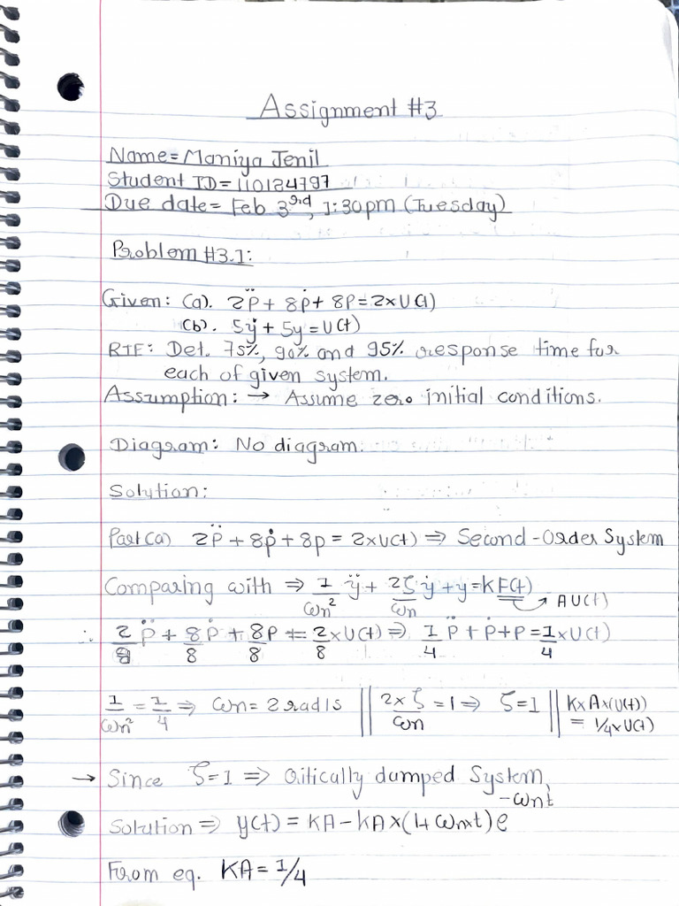 Handwritten Assignment #3 - Engineering Measurement | PDF