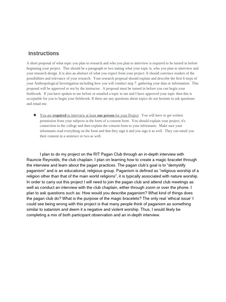 Cultural Anthropology Proposal | PDF