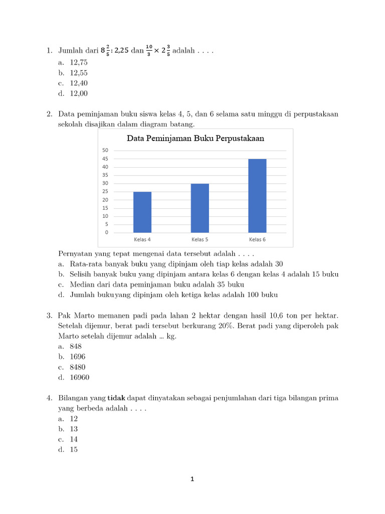 Lat Soal Olim Mat SD | PDF