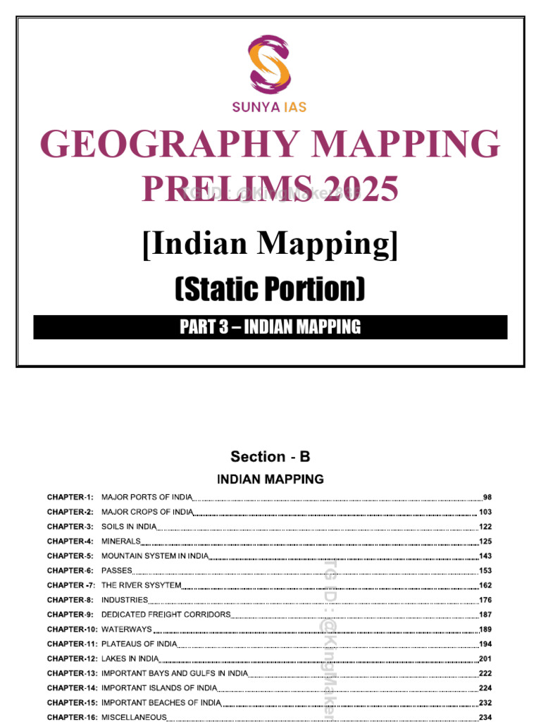 Sunya IAS Prelims 2025 Static Notes Mapping India Part 03 | PDF ...