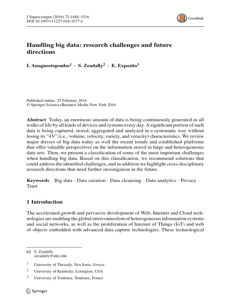 Handling Big Data: Research Challenges and Future Directions | PDF ...