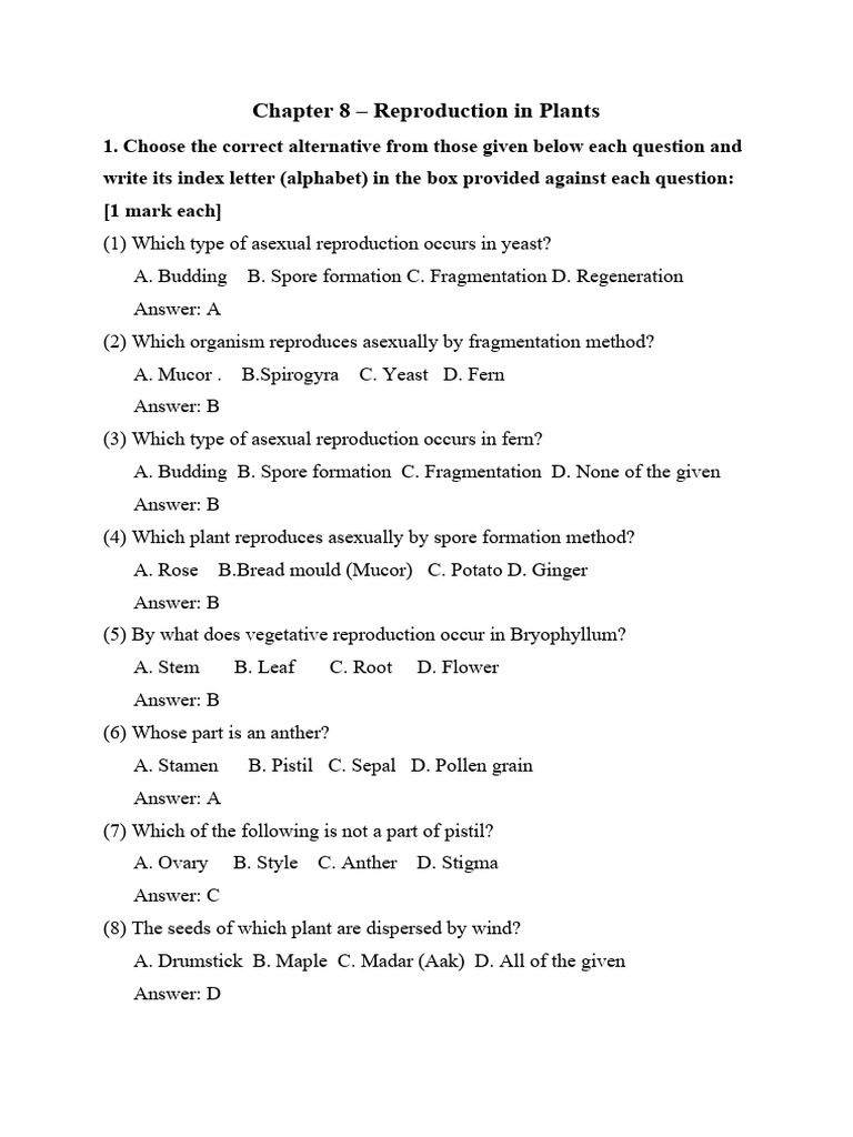 Ch-8 Reproduction in Plants-1 | PDF | Flowers | Sexual Reproduction