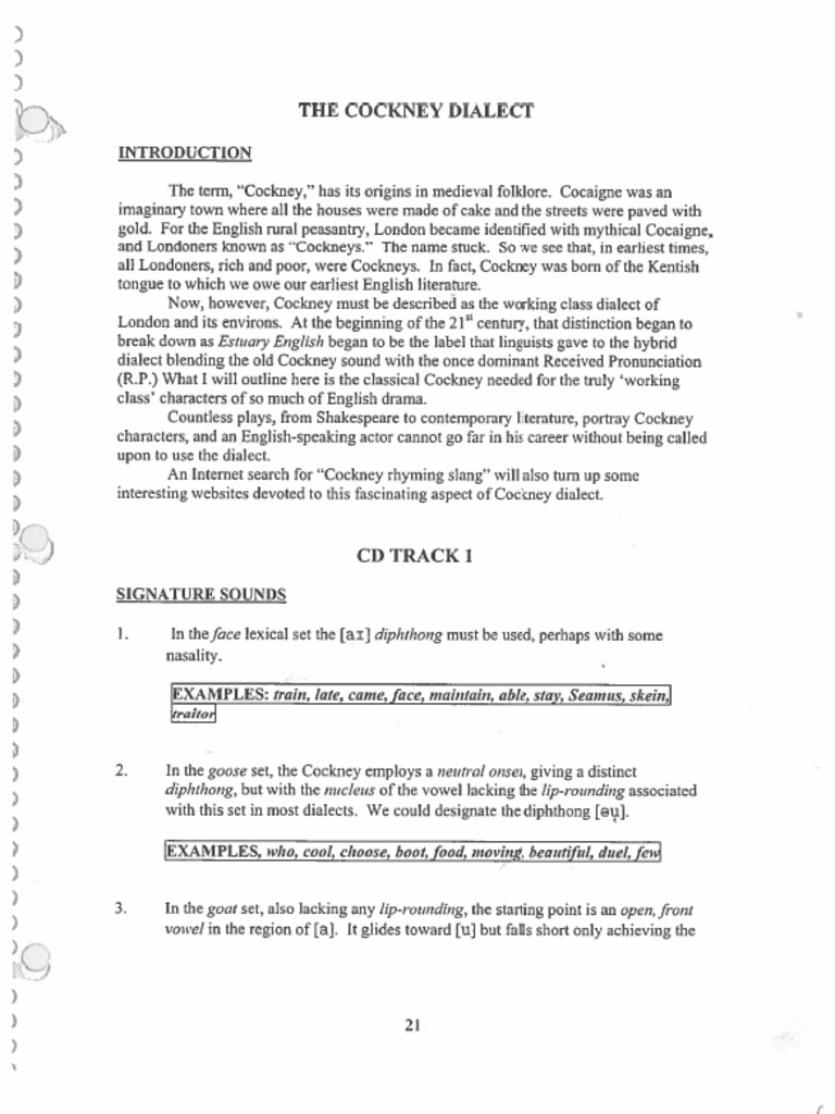 Cockney Dialect | PDF