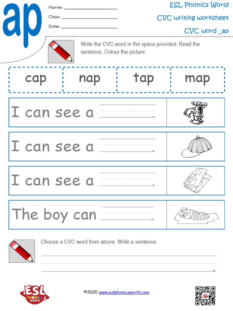 AP CVC Worksheet | PDF