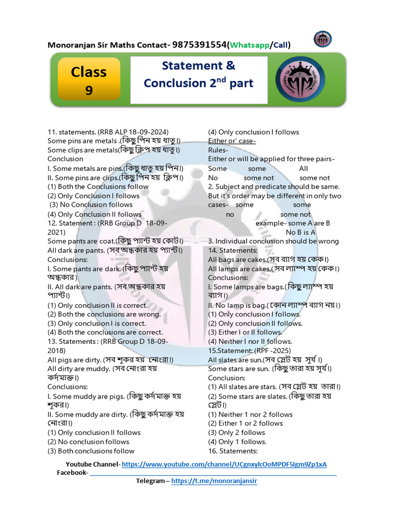 Statement & Conclusion 2nd Part (Tandop Batch) - 1-4 | PDF