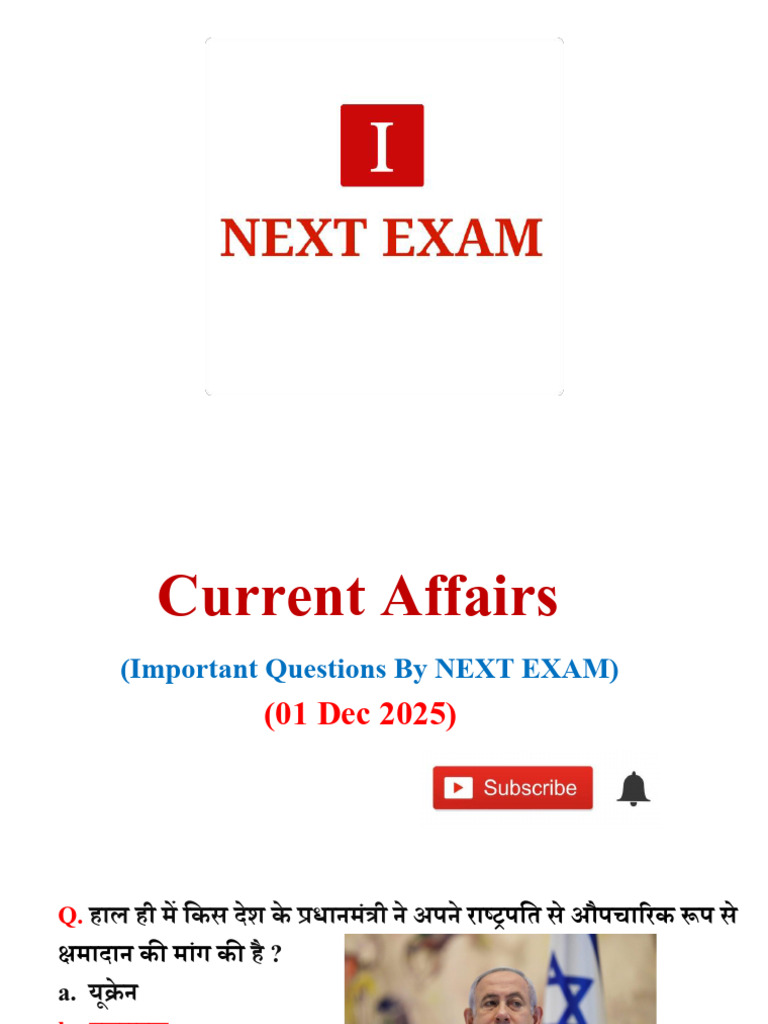 01 Dec 2025 Current Affairs by NEXT EXAM | PDF