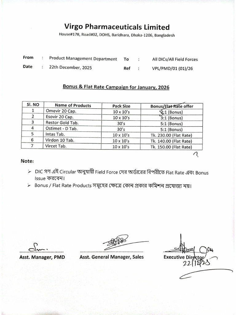 Bonus & Flat Rate Campaign For January, 2026 | PDF