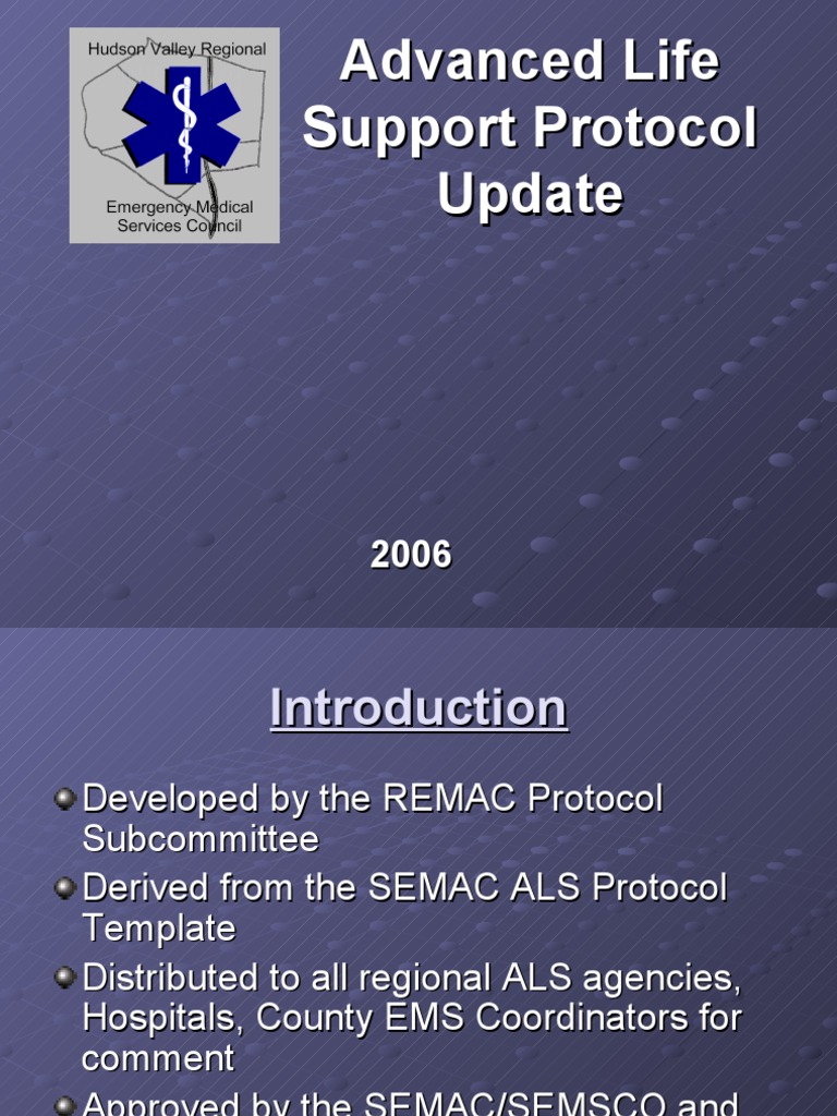 Advanced Life Support Protocol Update 2006 | PDF | Emergency Medical ...