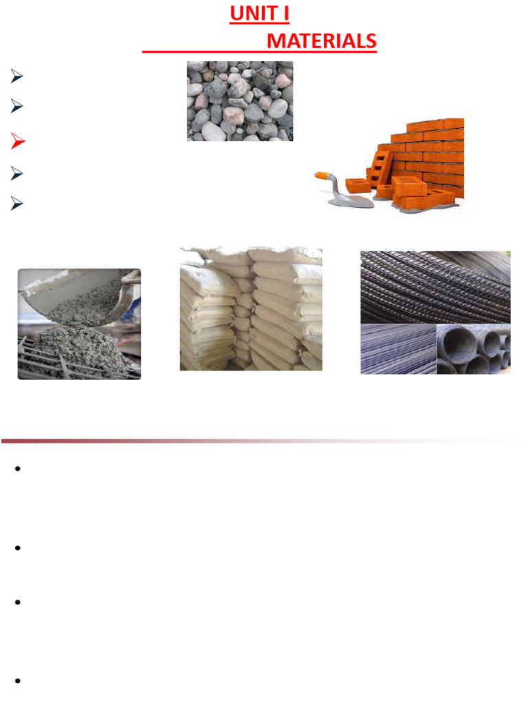 Unit 1 III - Cement, Building Materials | PDF | Cement | Concrete