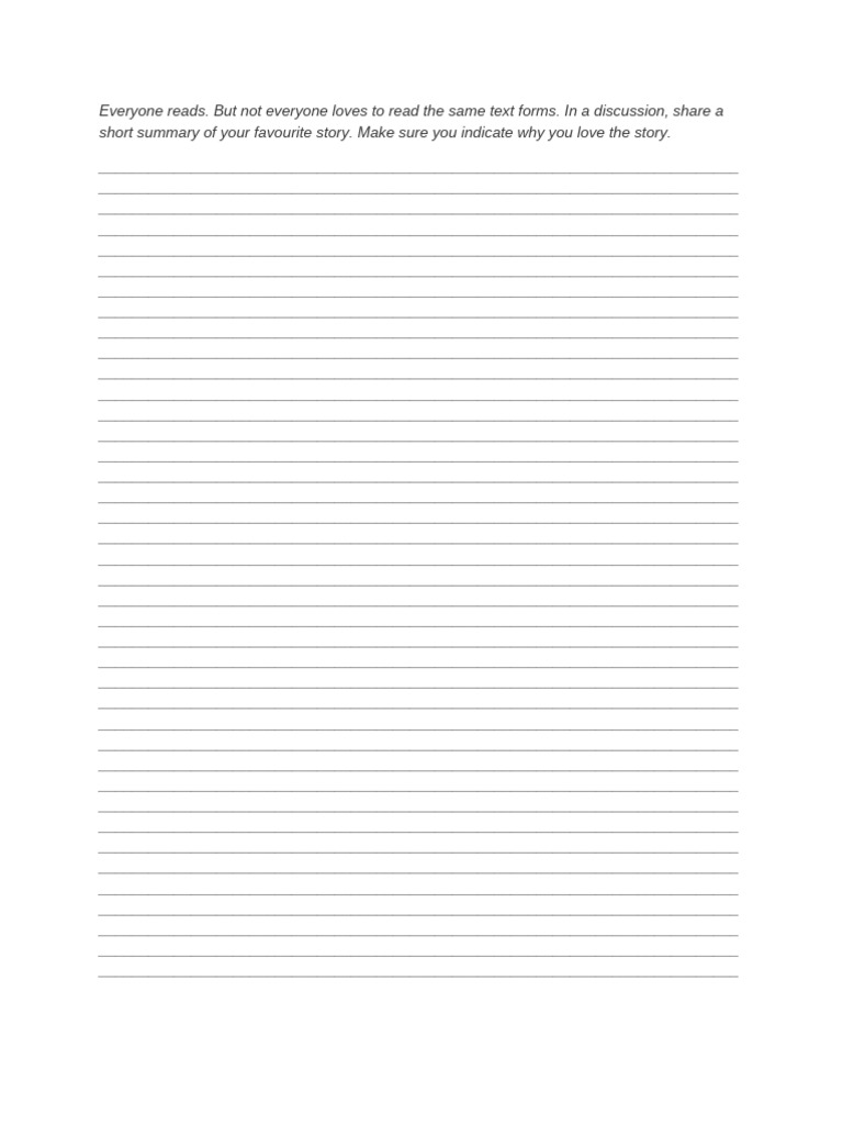 Favourite Book Write Up | PDF