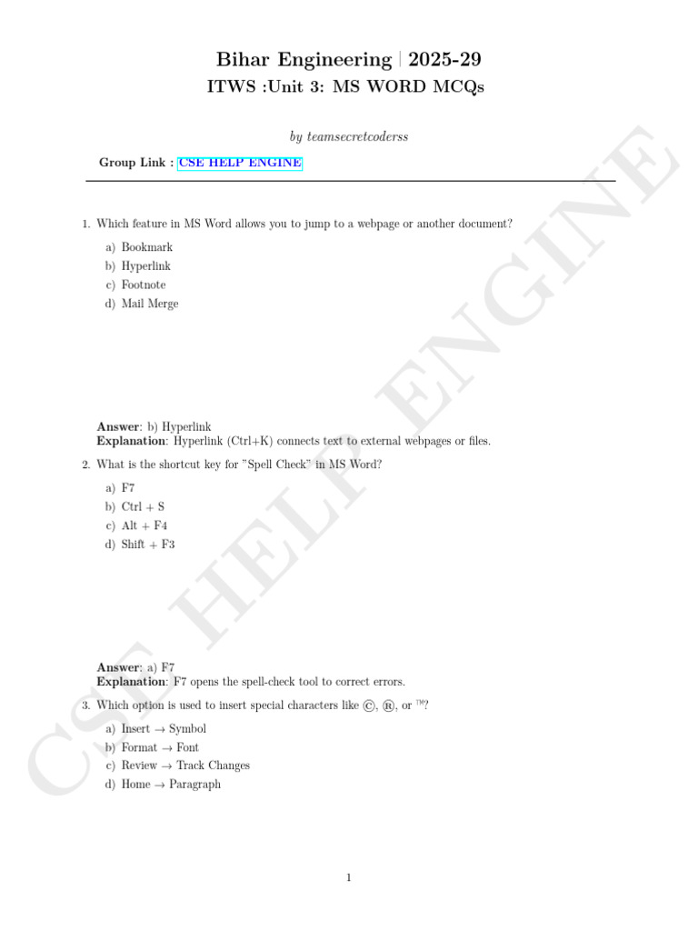 ITW Unit-3 | PDF | Hyperlink | Microsoft Word