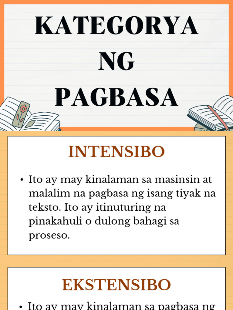 Kategorya NG Pagbasa | PDF