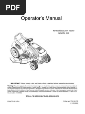 MTD Manual PDF Tractor Manual Transmission