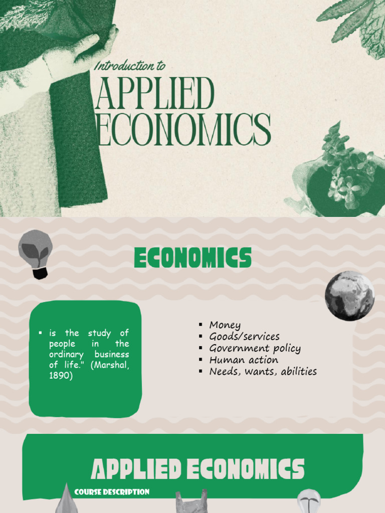 Lesson 1 Introduction To Applied Economics | PDF | Economics | Science
