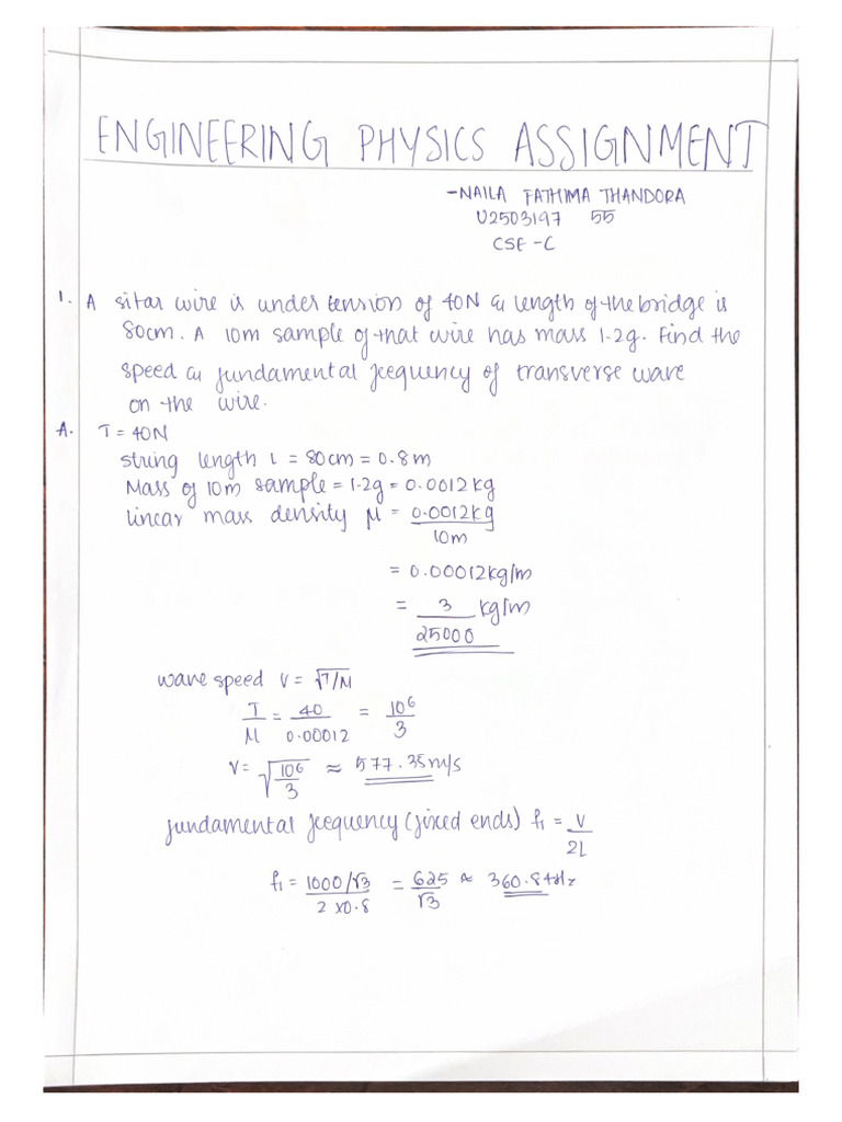 Physics Assignment | PDF