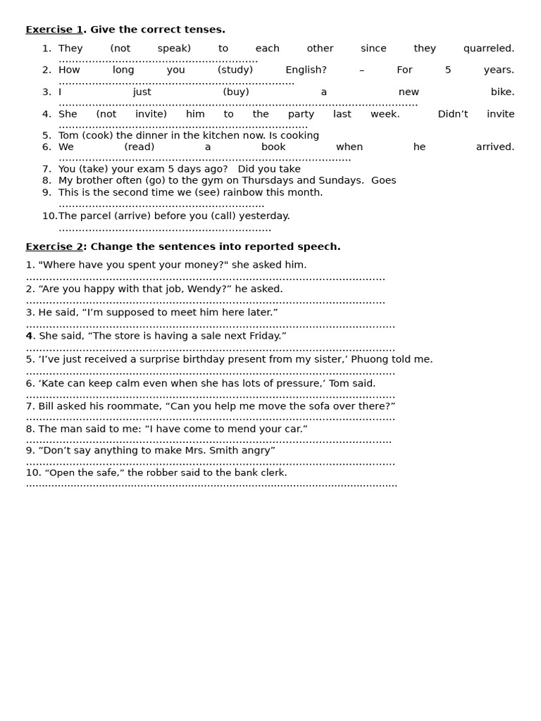 Tenses and Passive Test | PDF