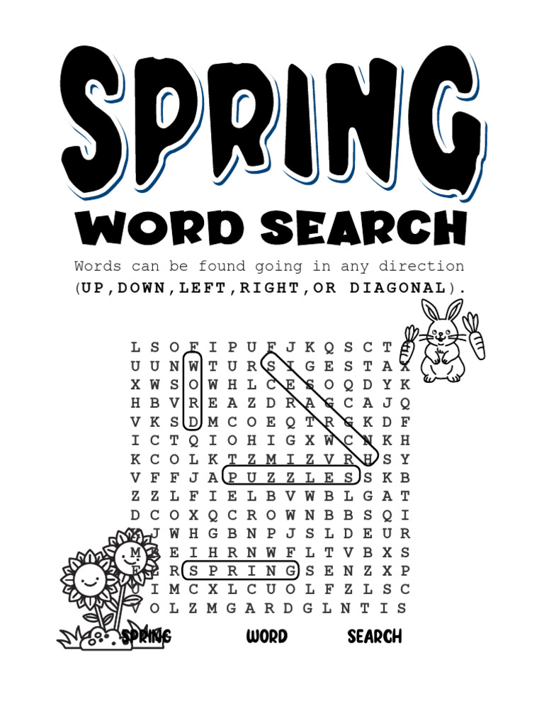 Spring Word Search Book for Kids | PDF | Sky | Physical Geography