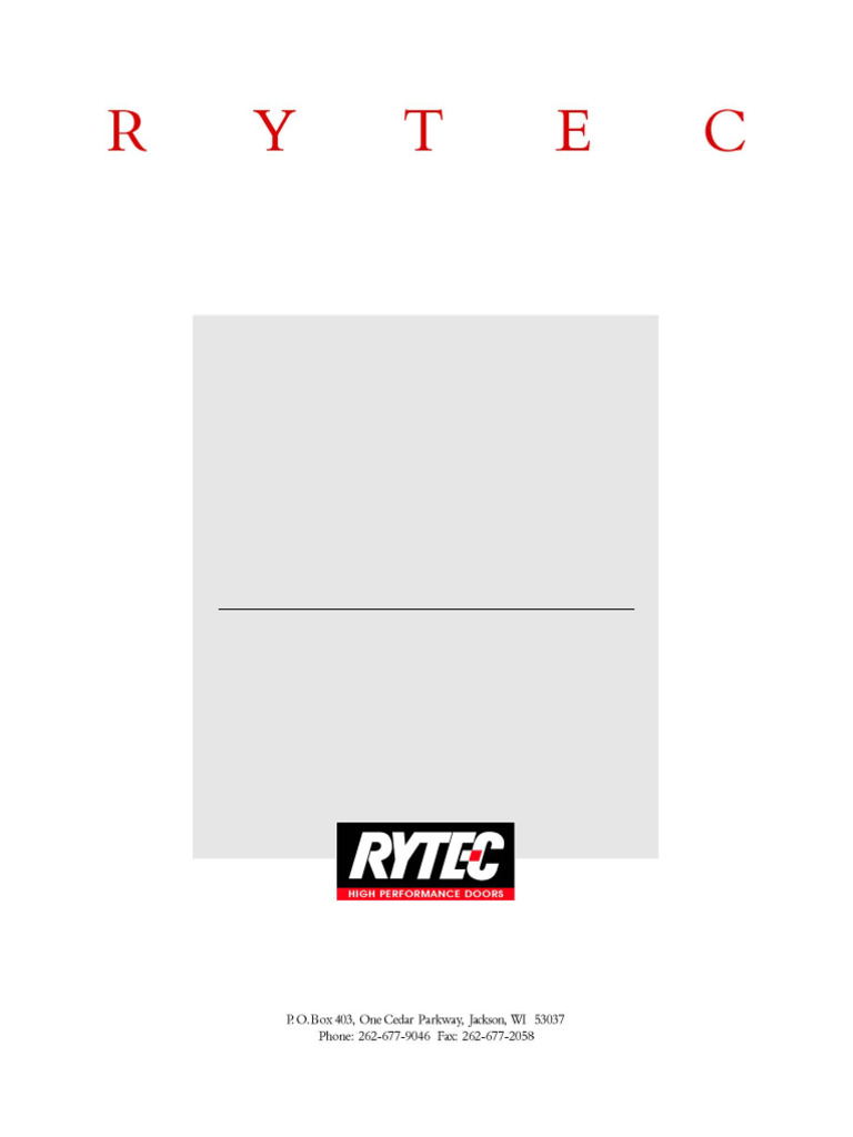 RYTEC System 4 Manual | PDF