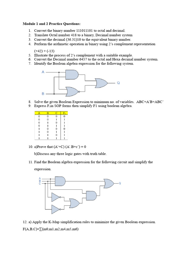 Module 1 and 2 Practice Questions | PDF