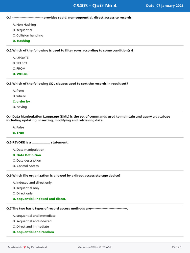 Quiz_CS403_4 (2) | PDF