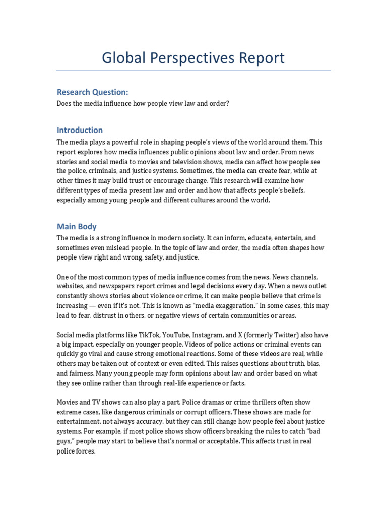 GP Report Law and Order With Bibliography | PDF | News | Social Media