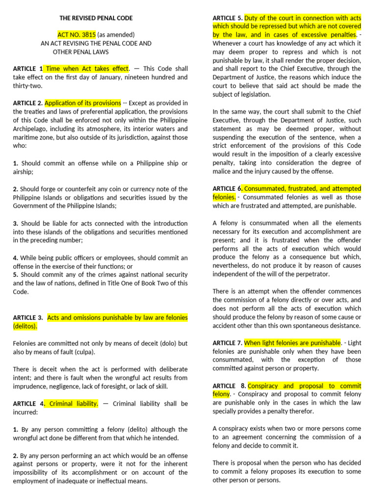 The Revised Penal Code 1 26 | PDF | Aiding And Abetting | Crimes