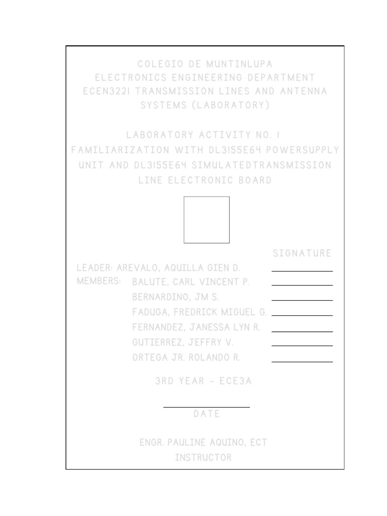 Lab1 - Familiarization With DL 3155AL3 - DL3155E64 PDF | PDF