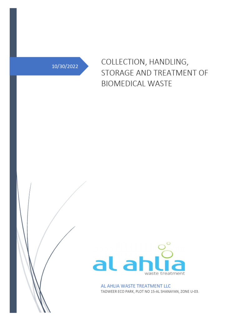 SOP - Medical Waste Handling | PDF | Incineration | Combustion