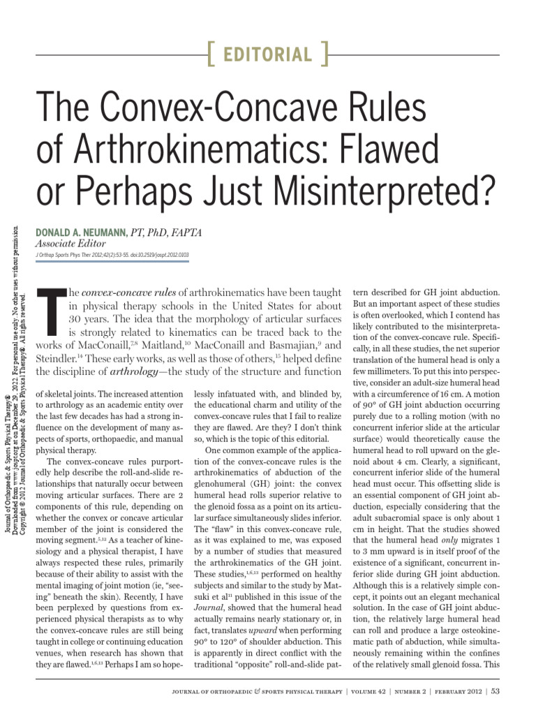 The Convex-Concave Rules of Arthrokinematics | PDF | Physical Therapy ...