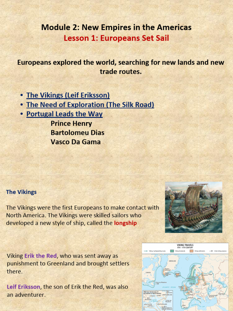 Module 2 - Lesson 1 European Set Sails - Uploaded One | PDF
