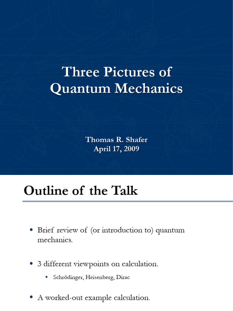 Three Pictures of Quantum Mechanics | PDF | Teaching Methods ...