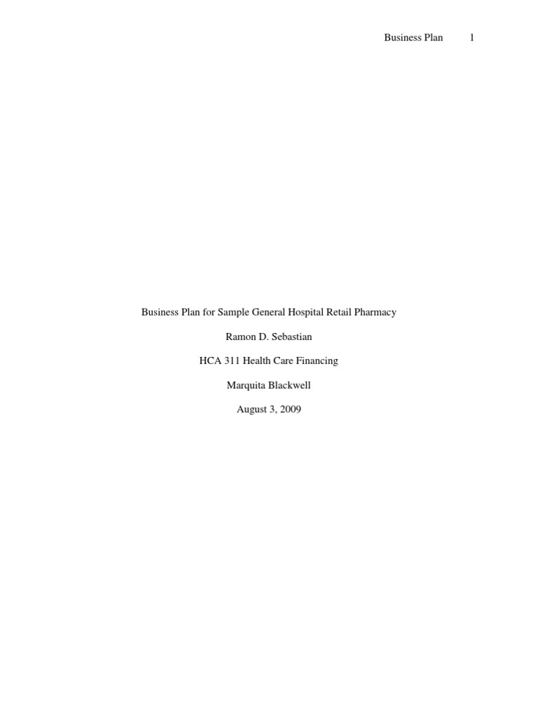 Hospital Pharmacy Business Plan | PDF | Pharmacy | Medical Prescription