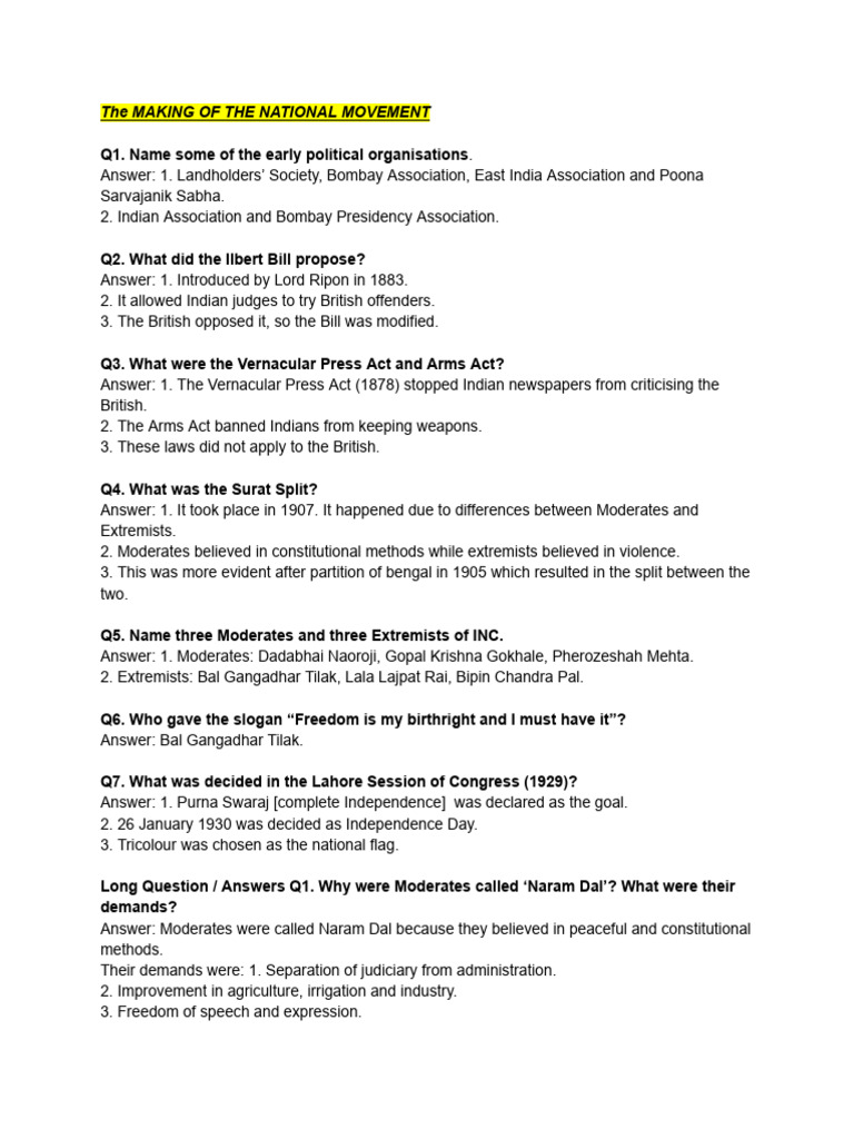 History All Chapter Notes | PDF | Politics Of India | Indian ...