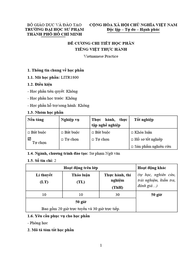 De Cuong Chi Tiết | PDF