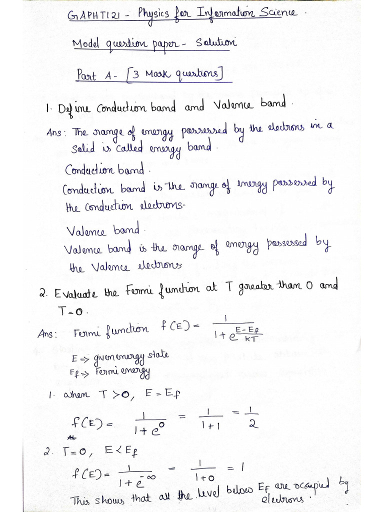 Model Question Paper Solution | PDF