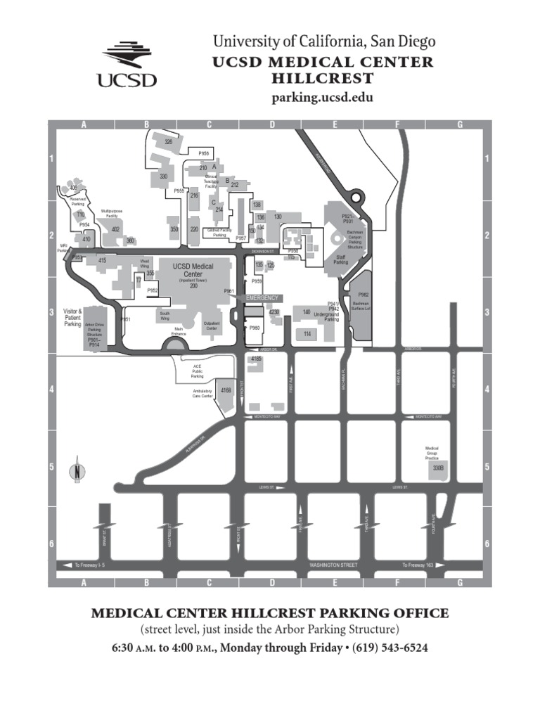 UCSD Hillcrest Parking Map Guide | PDF