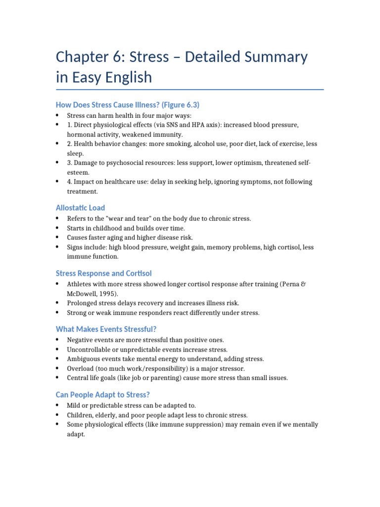 Stress Chapter 6 Easy Notes | PDF