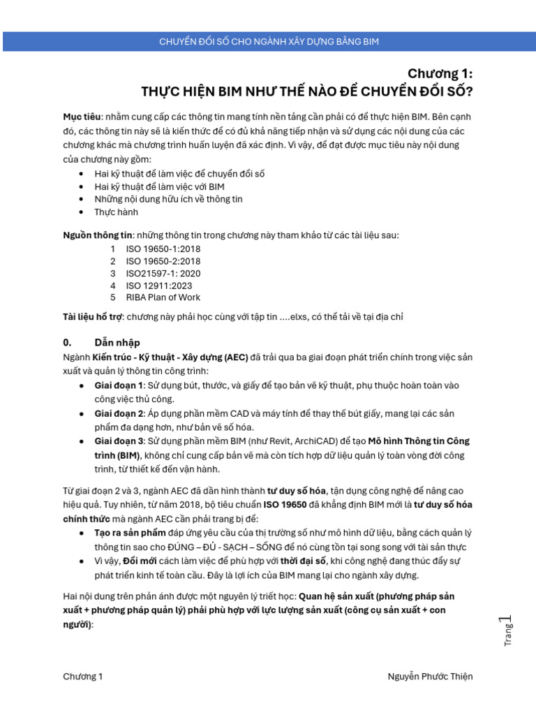 R02 Chương 1 Thực Hiên BIM Như Thế Nào Để Chuyển Đổi Số | PDF