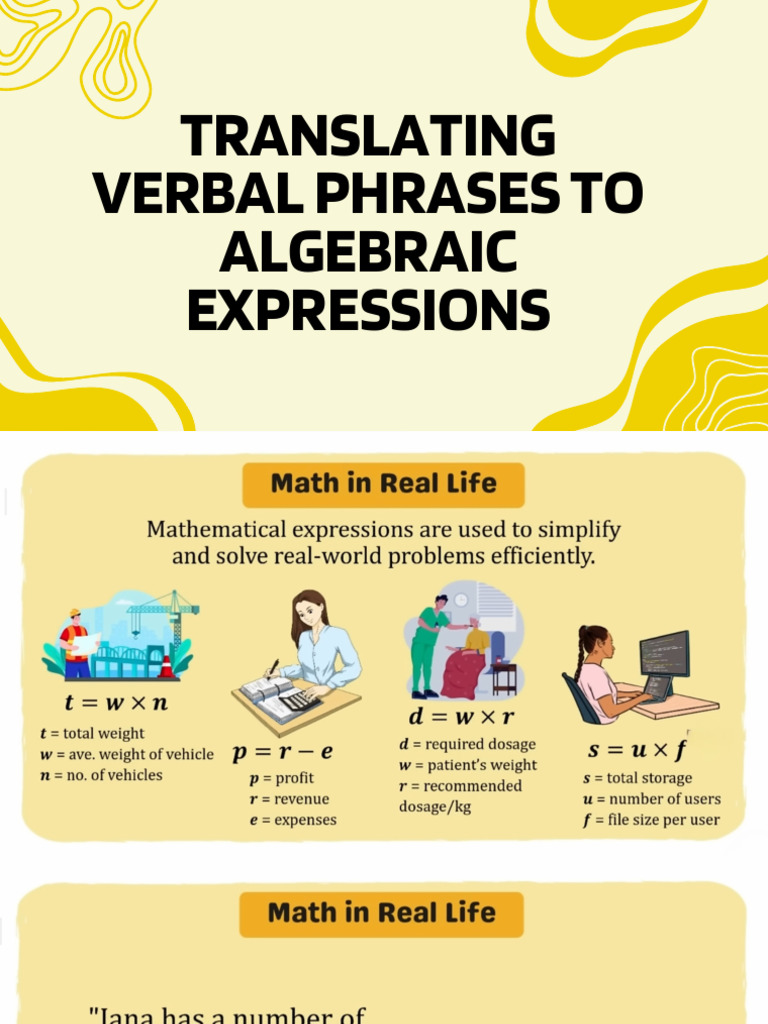L2Translating Verbal Phrases To Algebraic Expressions - 20260127 ...