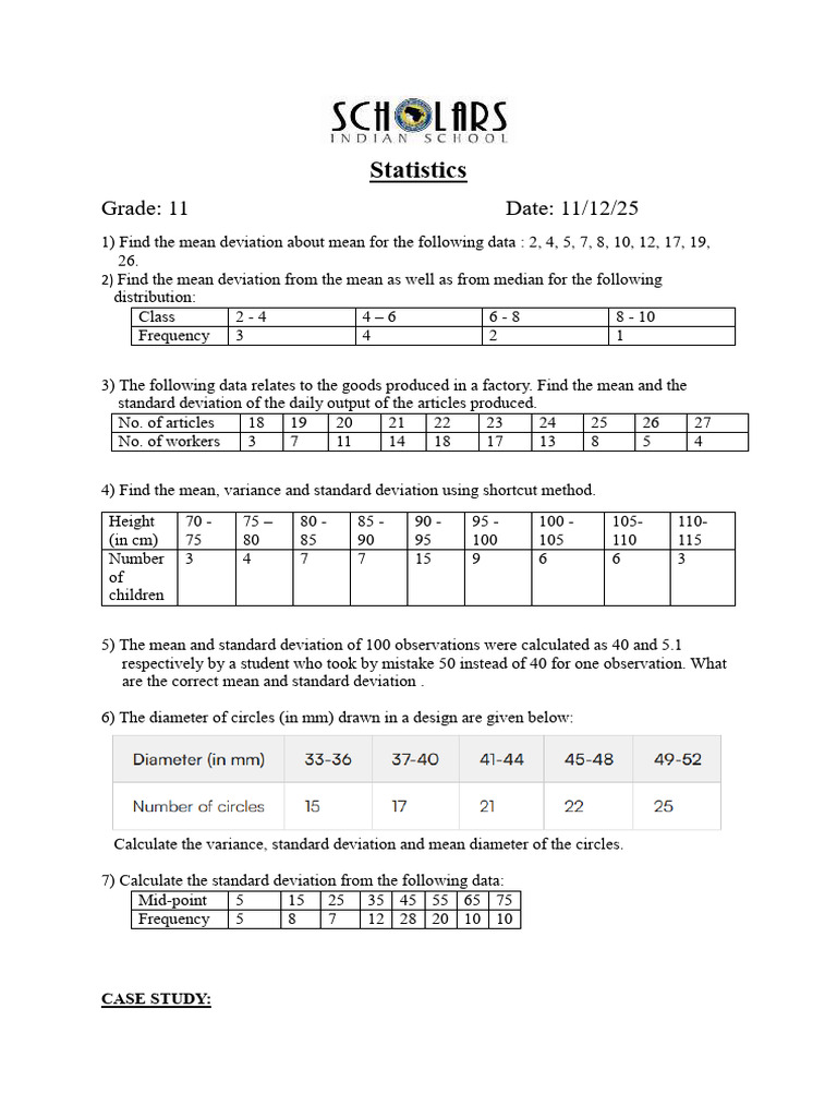 Grade 11 Statistics | PDF