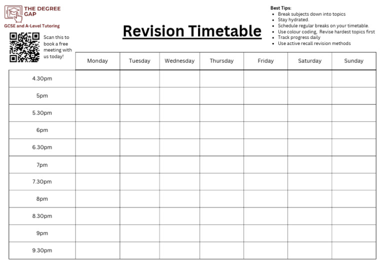 Revision Timetable | PDF