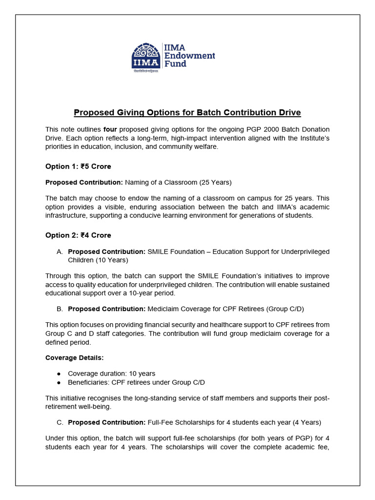 PGP 2000 - Proposed Giving Options | PDF