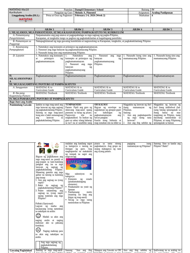 q4-AP 4 Week 2-Dll | PDF