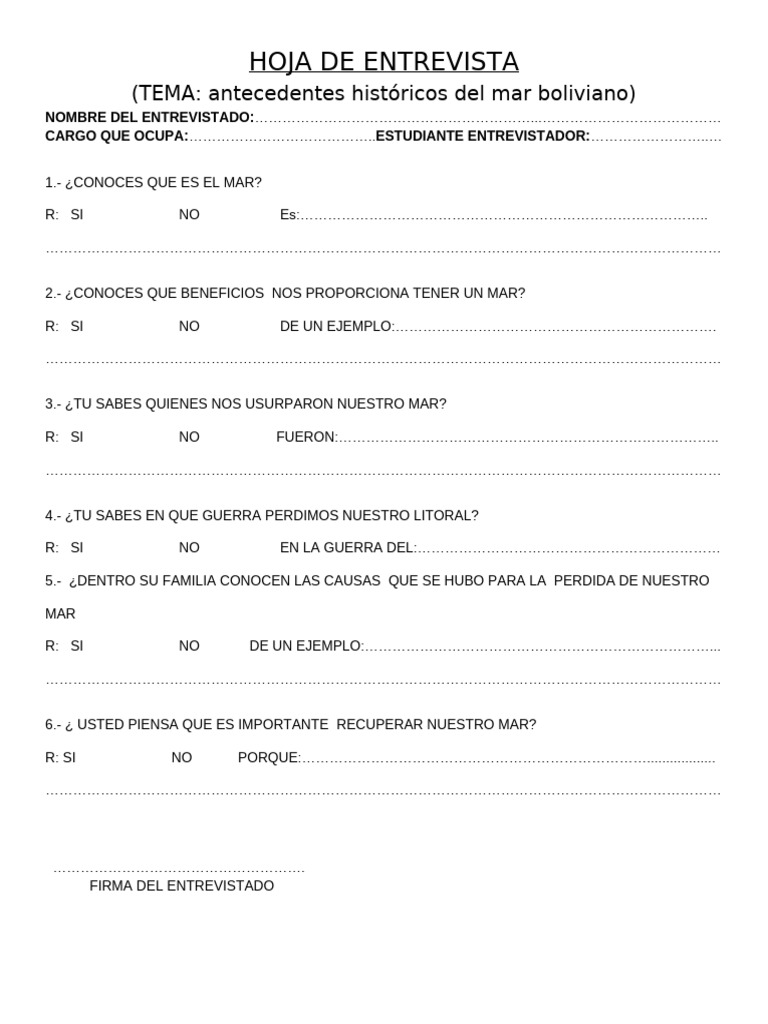 Hoja de Entrevista Bea Profocom 2016 | PDF