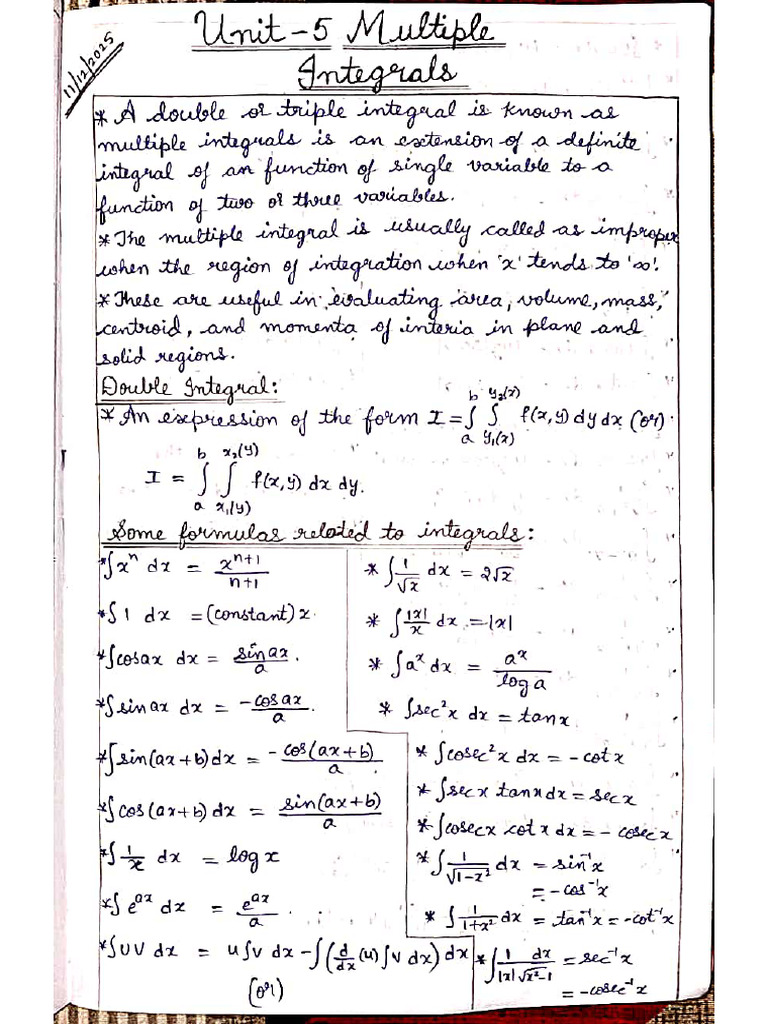 Multiple Intergrals | PDF