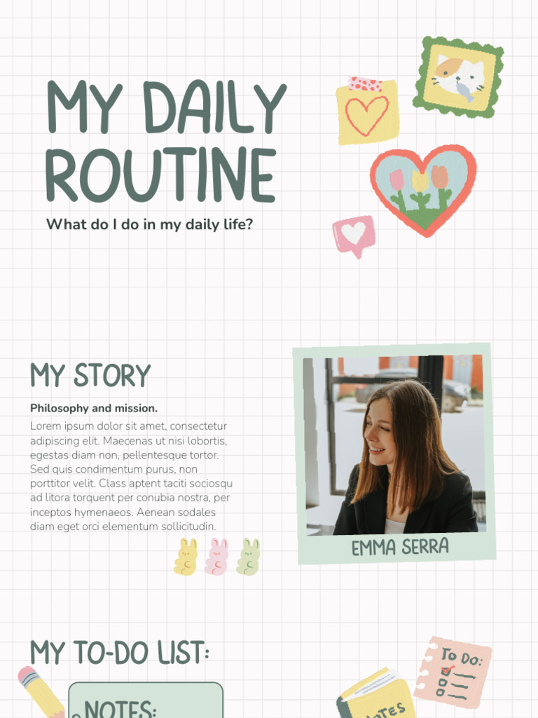 Green and Yellow Playful Daily Routine Presentation | PDF