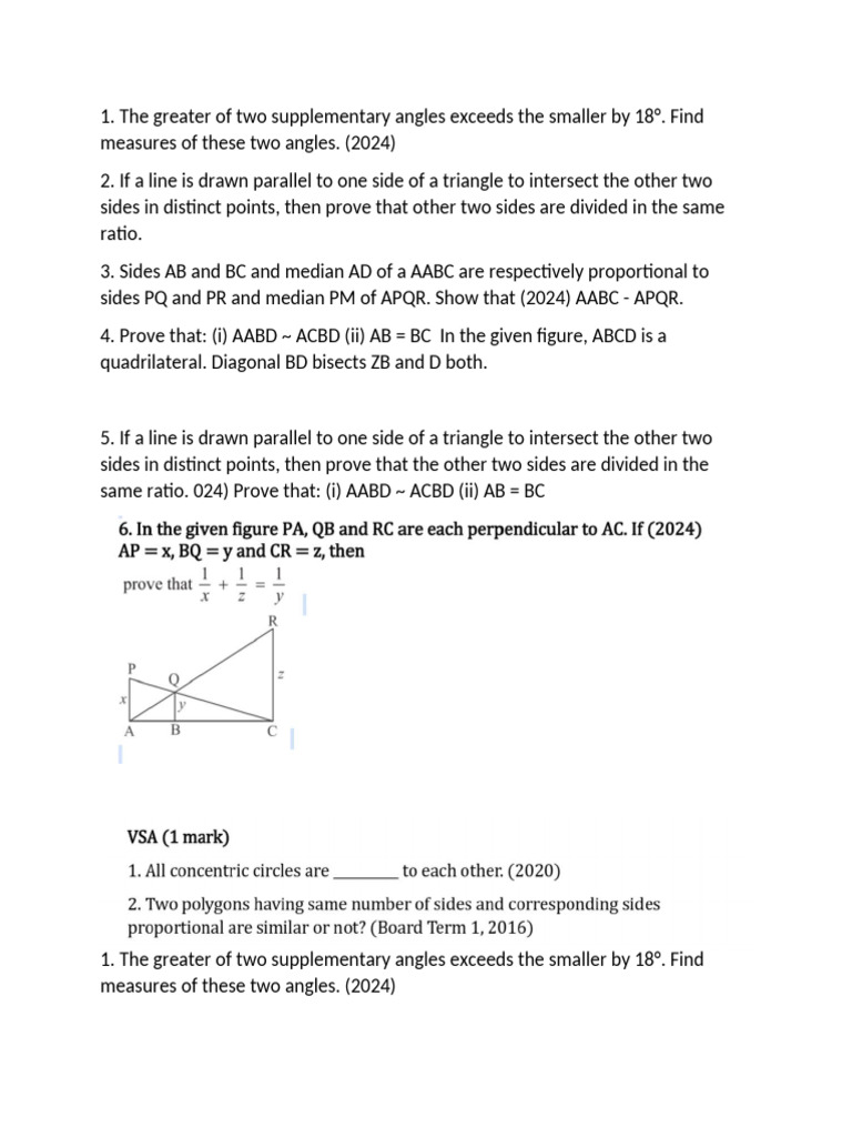 Triangle Test 14 Grde 10 | PDF | Triangle | Ratio