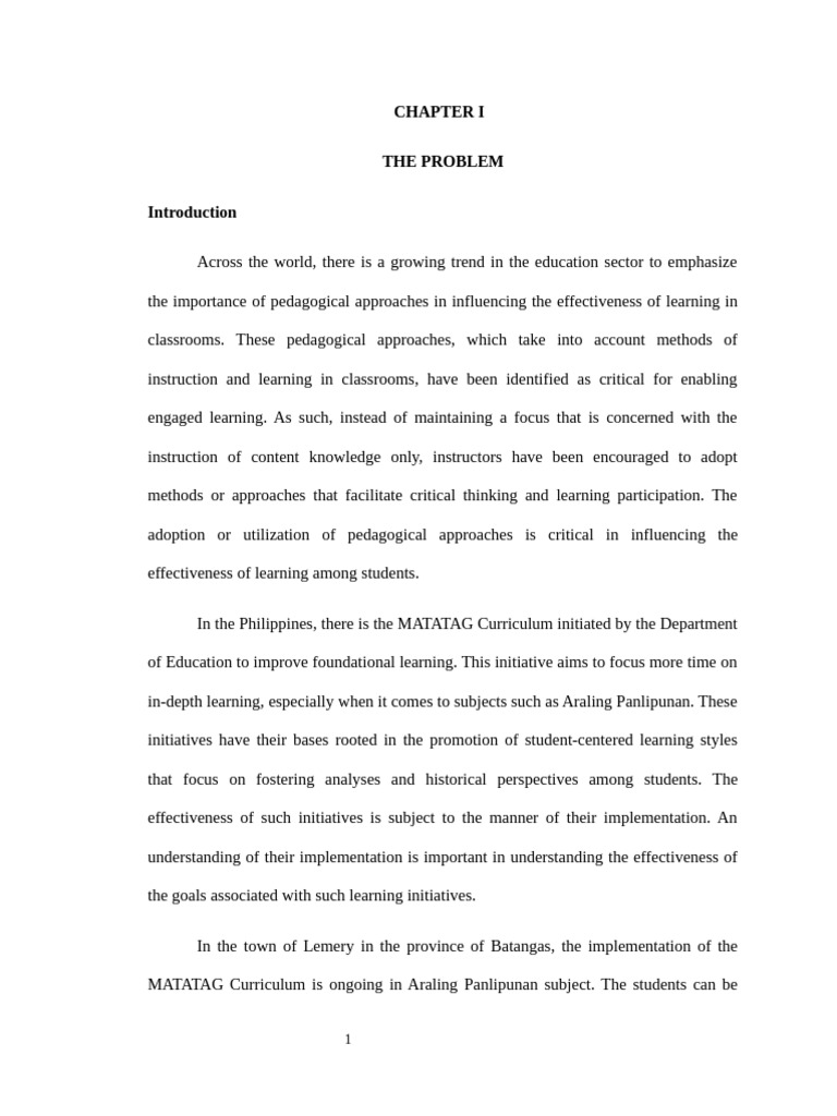 2026 Revised - Thesis Group 4 Sir Mill | PDF | Learning | Pedagogy