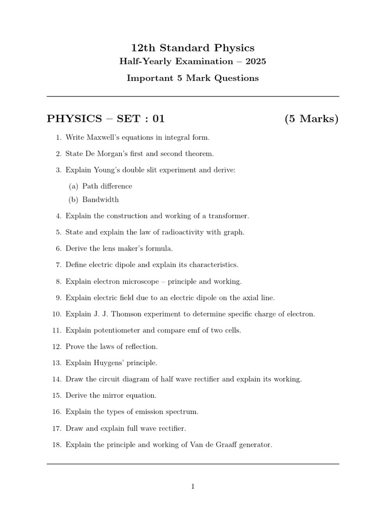 12th Physics | PDF