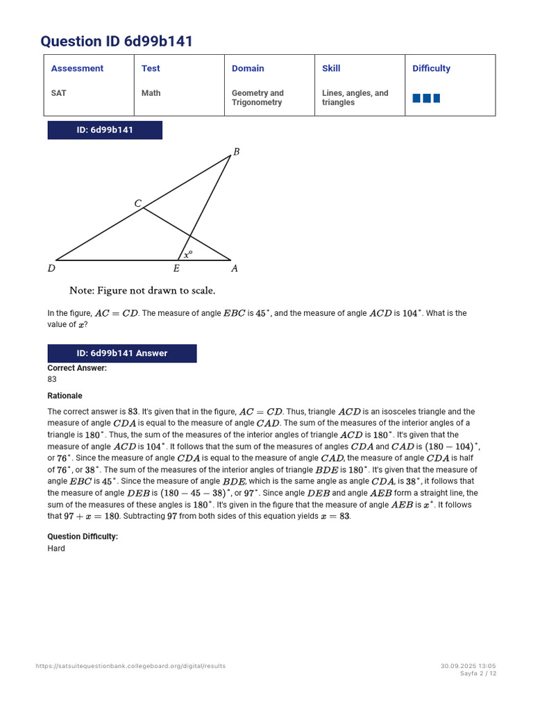 SAT Suite Question Bank - Results 4 | PDF | Triangle | Angle